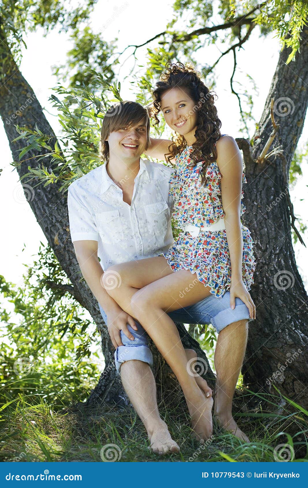 Happy Couple Under the Tree. Stock Image - Image of scenics, passion ...