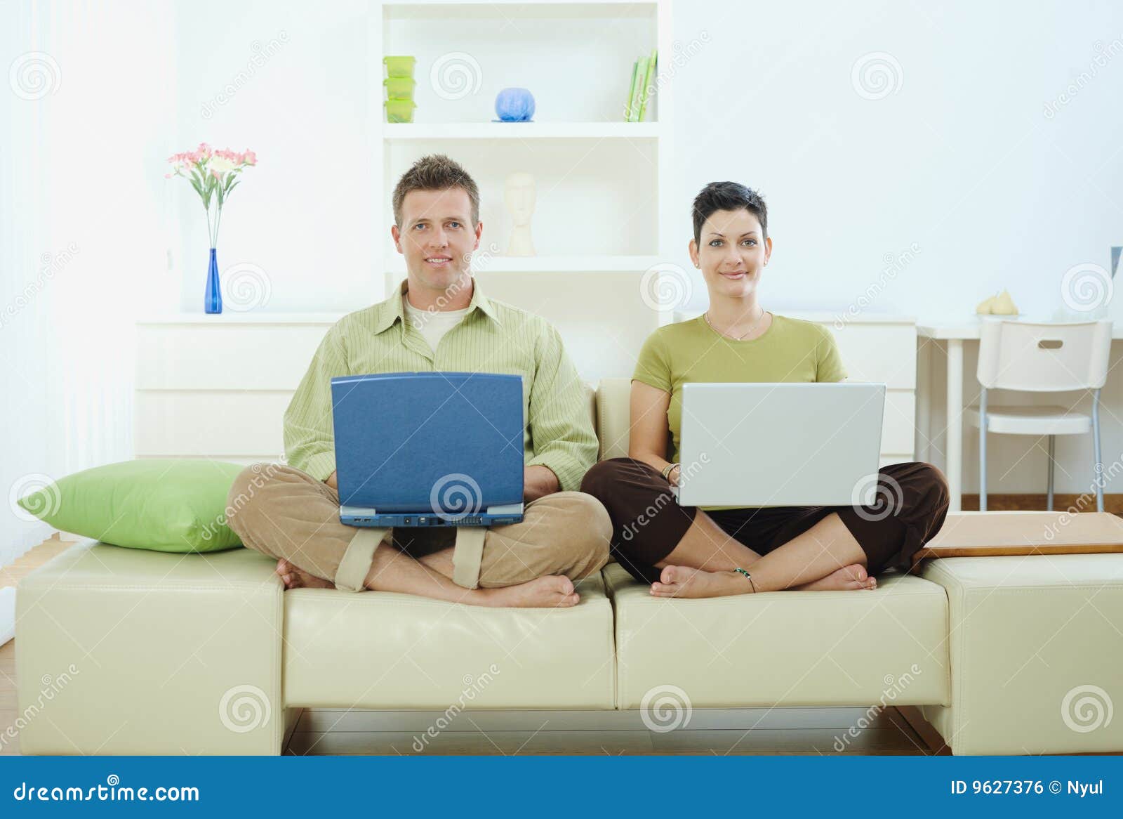 Happy Couple Using Computer Stock Photo - Image of computer, caucasian ...