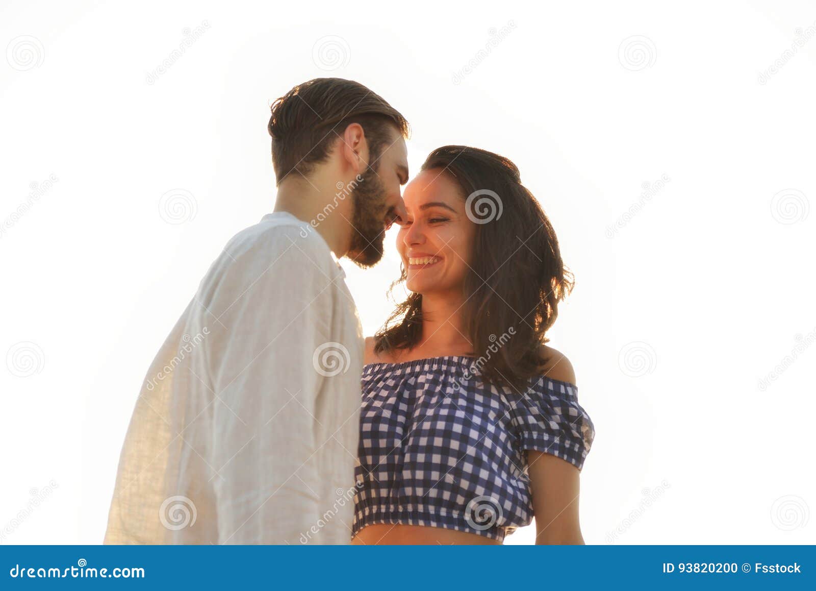Happy Couple Waling on the Beach and Having Fun Stock Photo - Image of ...