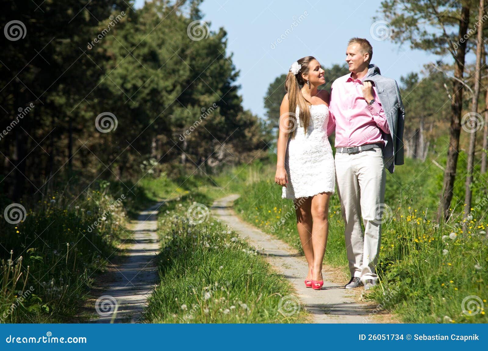 Happy couple walk stock photo. Image of walks, wedding - 26051734