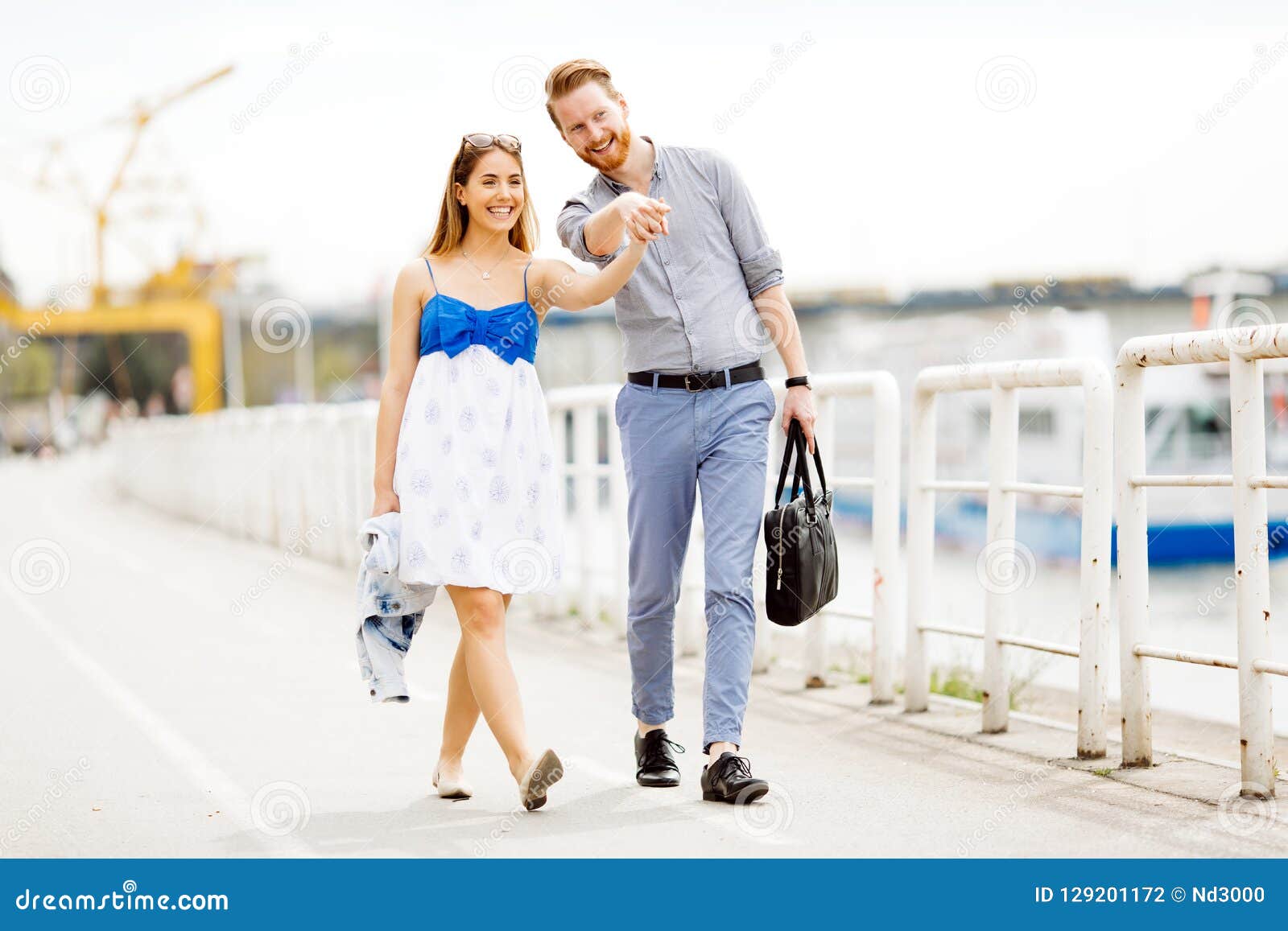 Happy Couple Walking Outdoors Stock Photo - Image of girl, affectionate ...