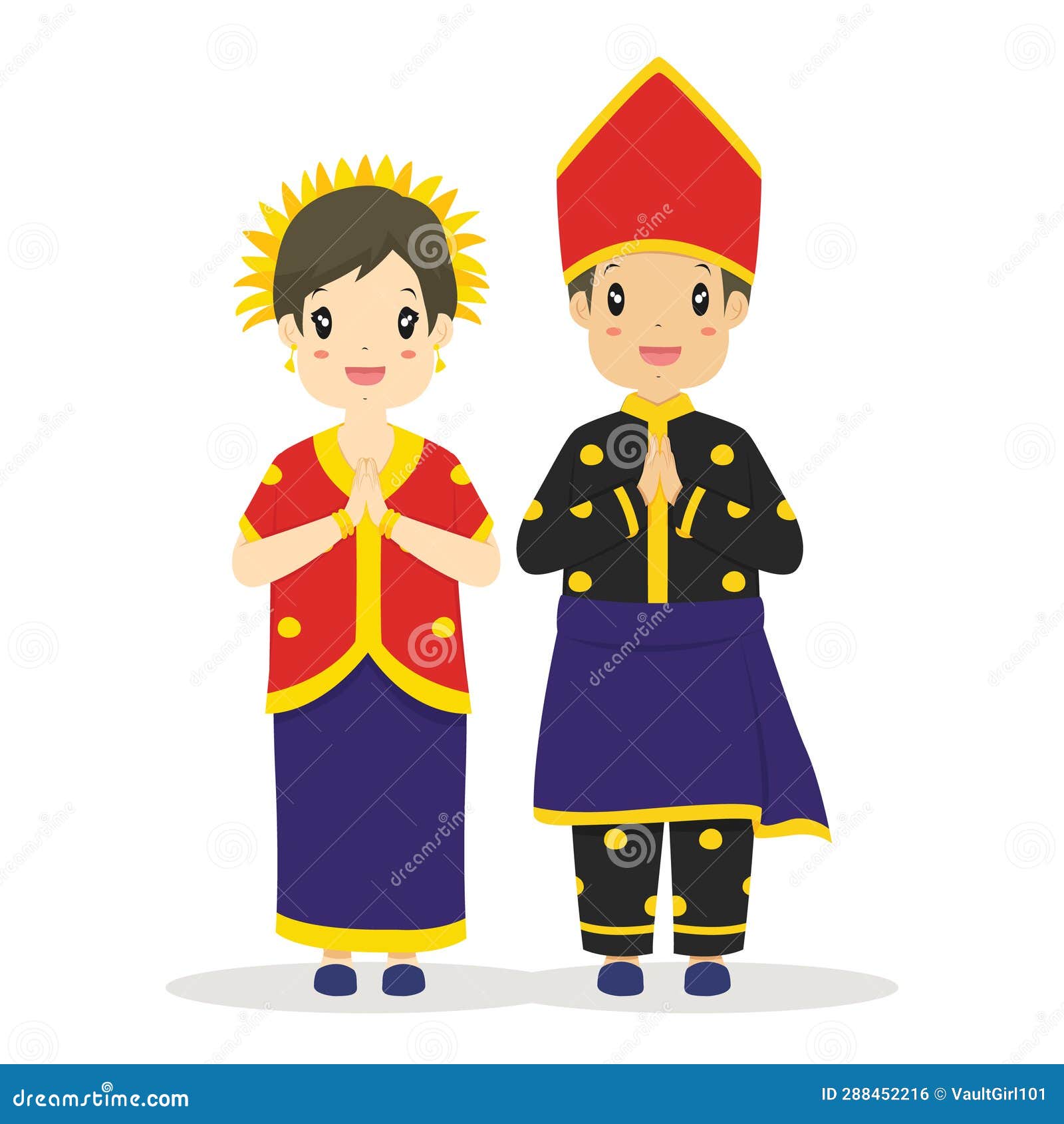 Cute Couple Wearing West Nusa Tenggara Indonesia Traditional Dress