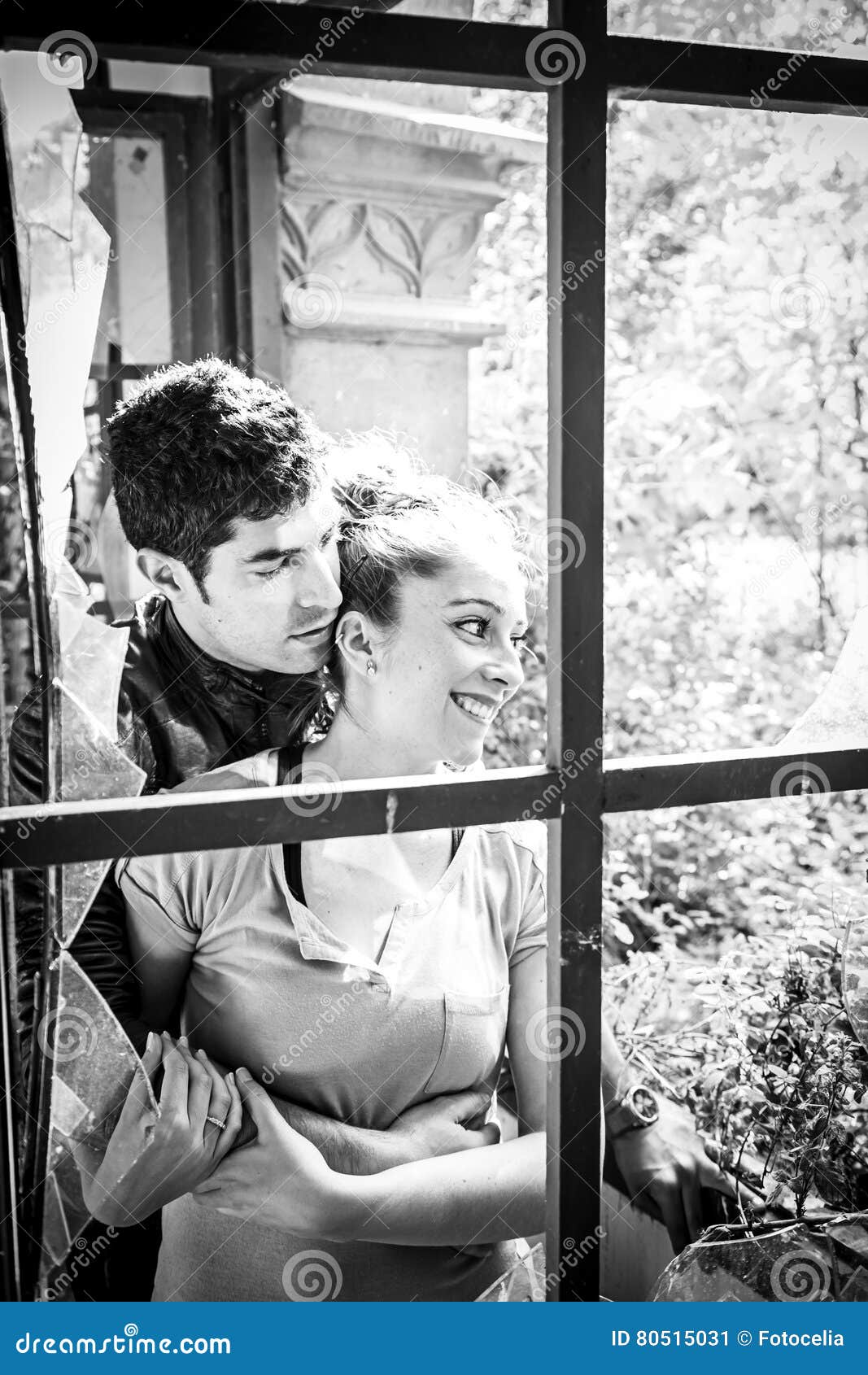 Happy couple window stock image. Image of people, outdoors - 80515031