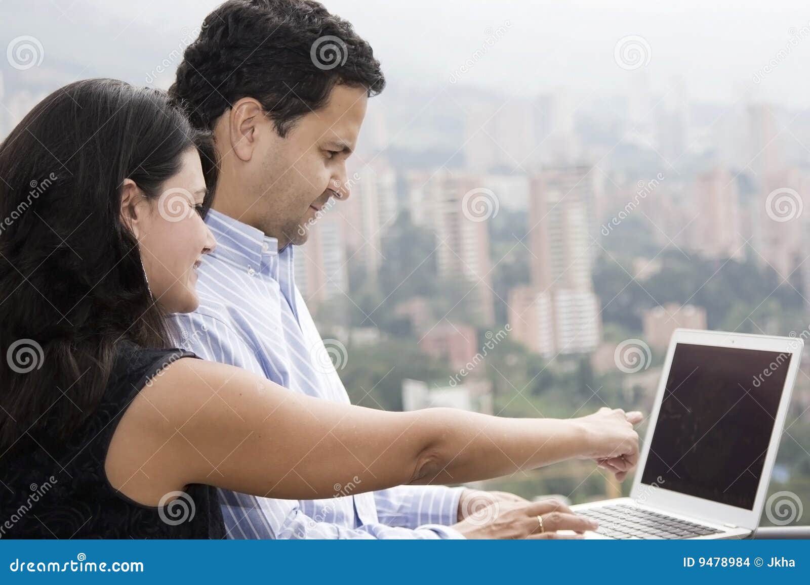 Happy Couple Working at Home Stock Photo - Image of enjoy, person: 9478984