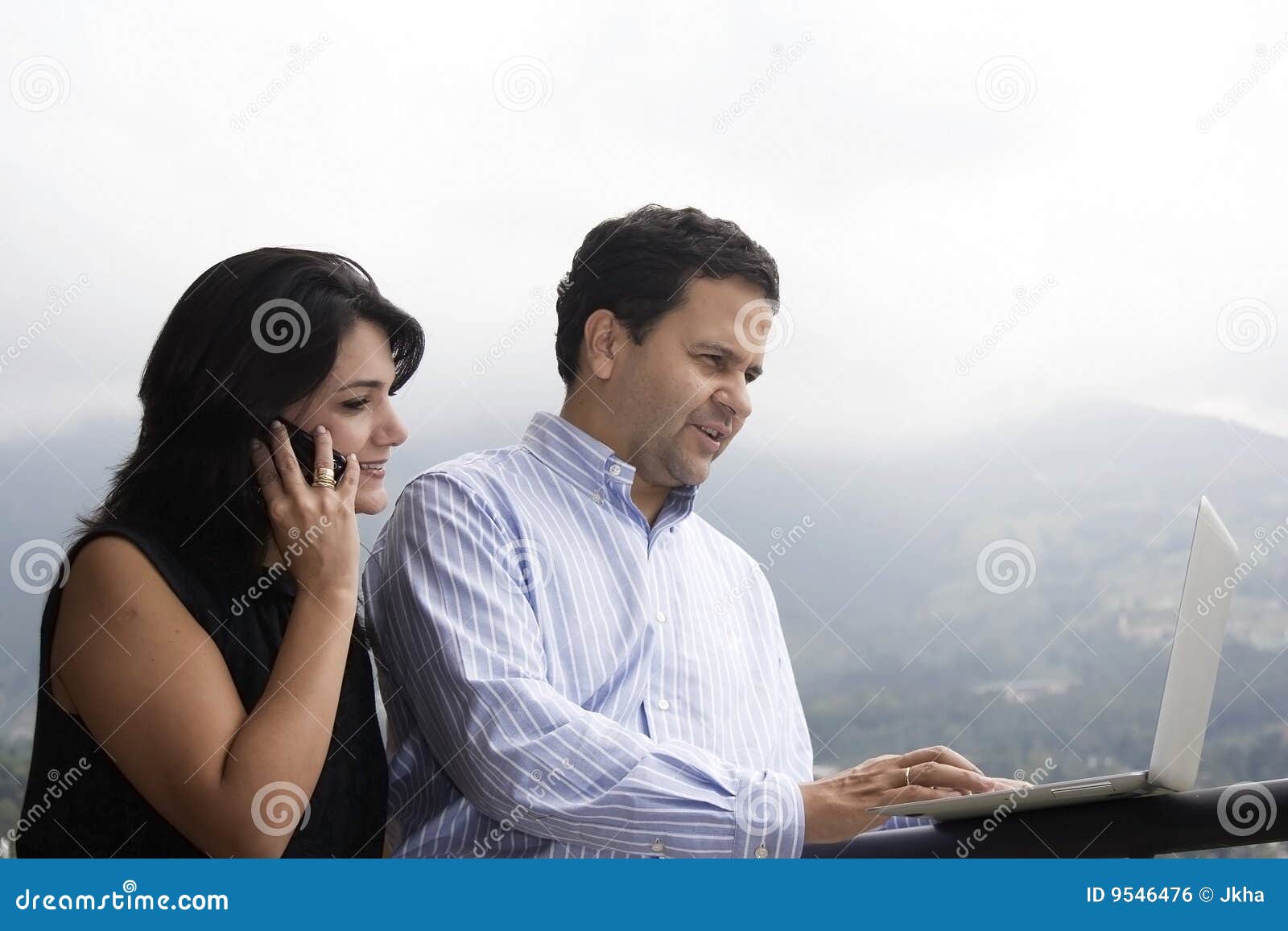 Happy Couple Working at Home Stock Photo - Image of beautiful ...