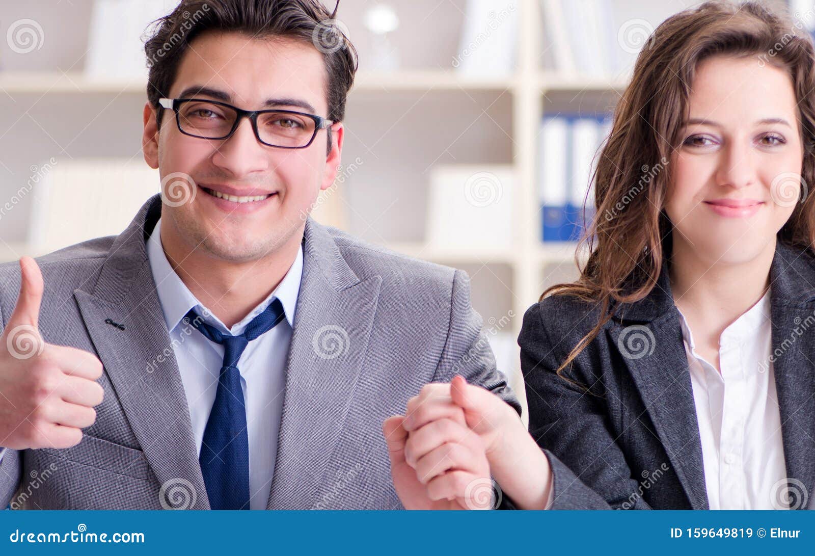 Happy Couple Working in the Same Office Stock Image - Image of dating ...