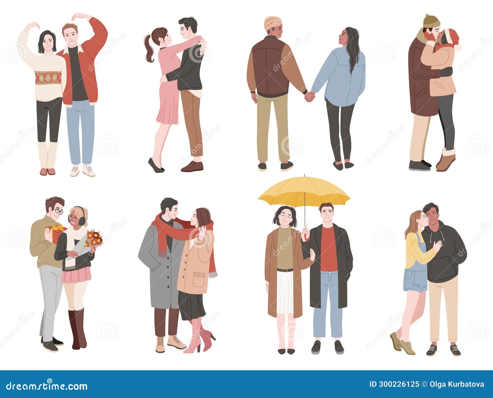 Happy Couples In Love Romantic Girls And Guys In A Relationship