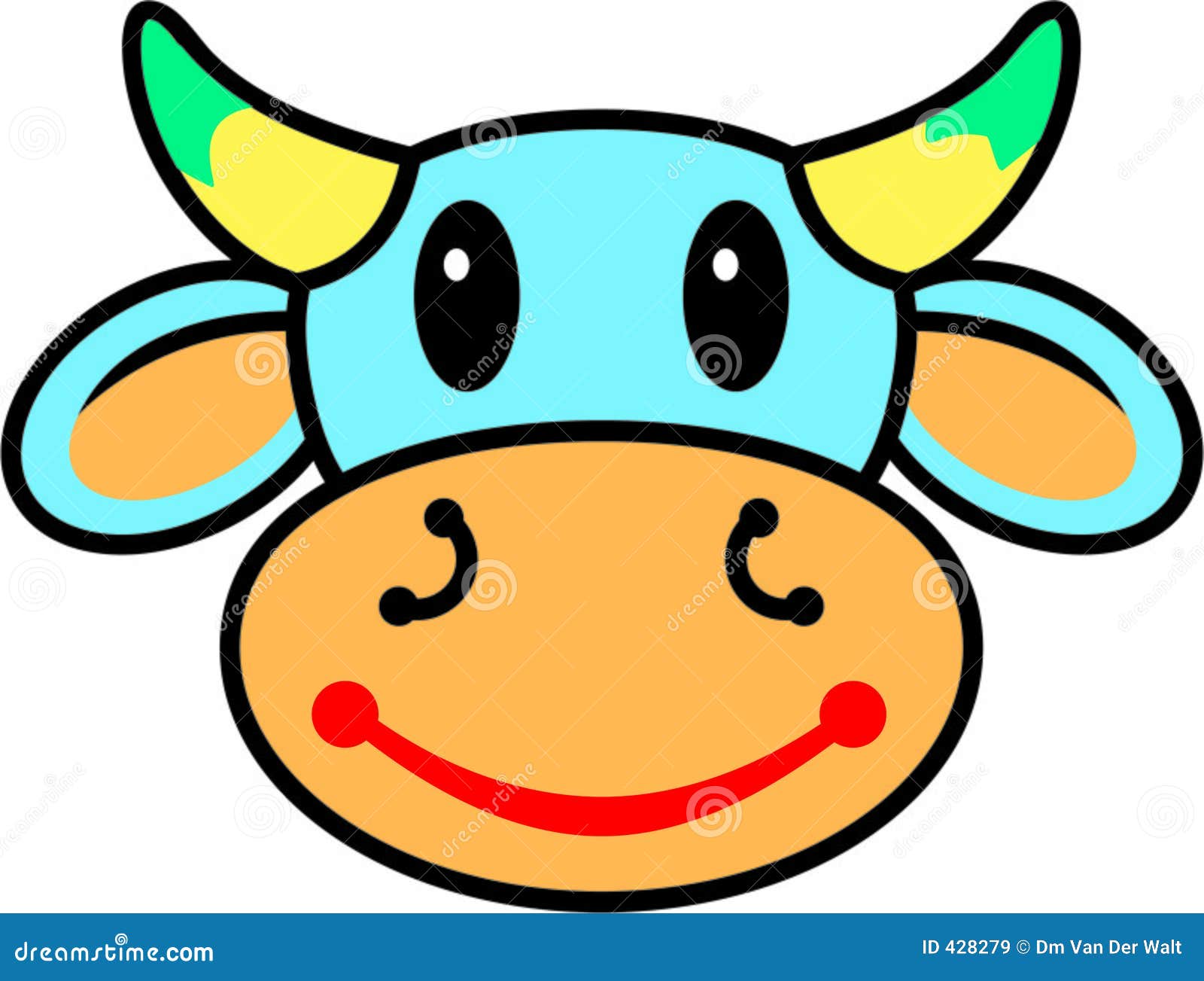 Happy cow stock vector. Illustration of taurus, ears, calf - 428279
