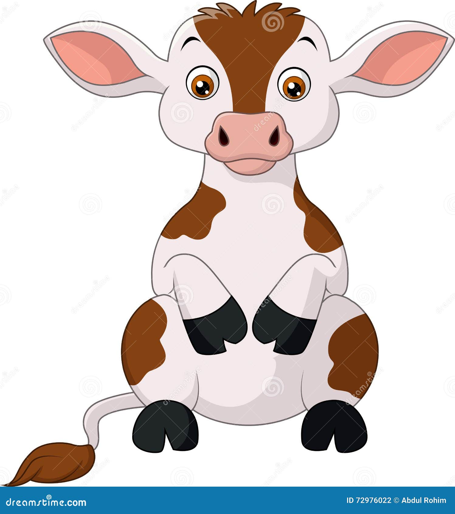 Happy cow cartoon sitting stock vector. Illustration of cute - 72976022