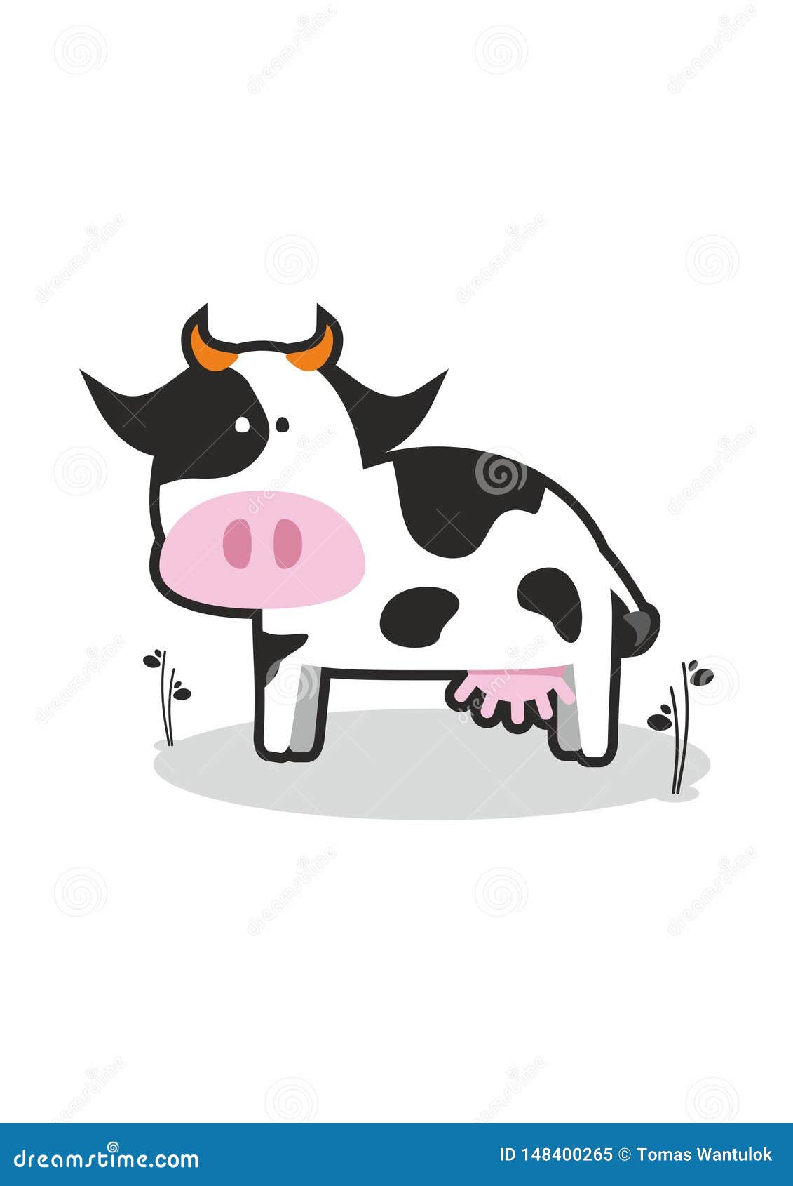 Happy Cow Illustration in Vector Stock Vector - Illustration of vector ...