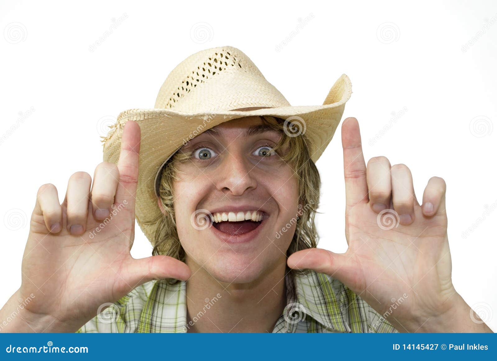 Happy Cowboy stock image. Image of front, american, blonde - 14145427
