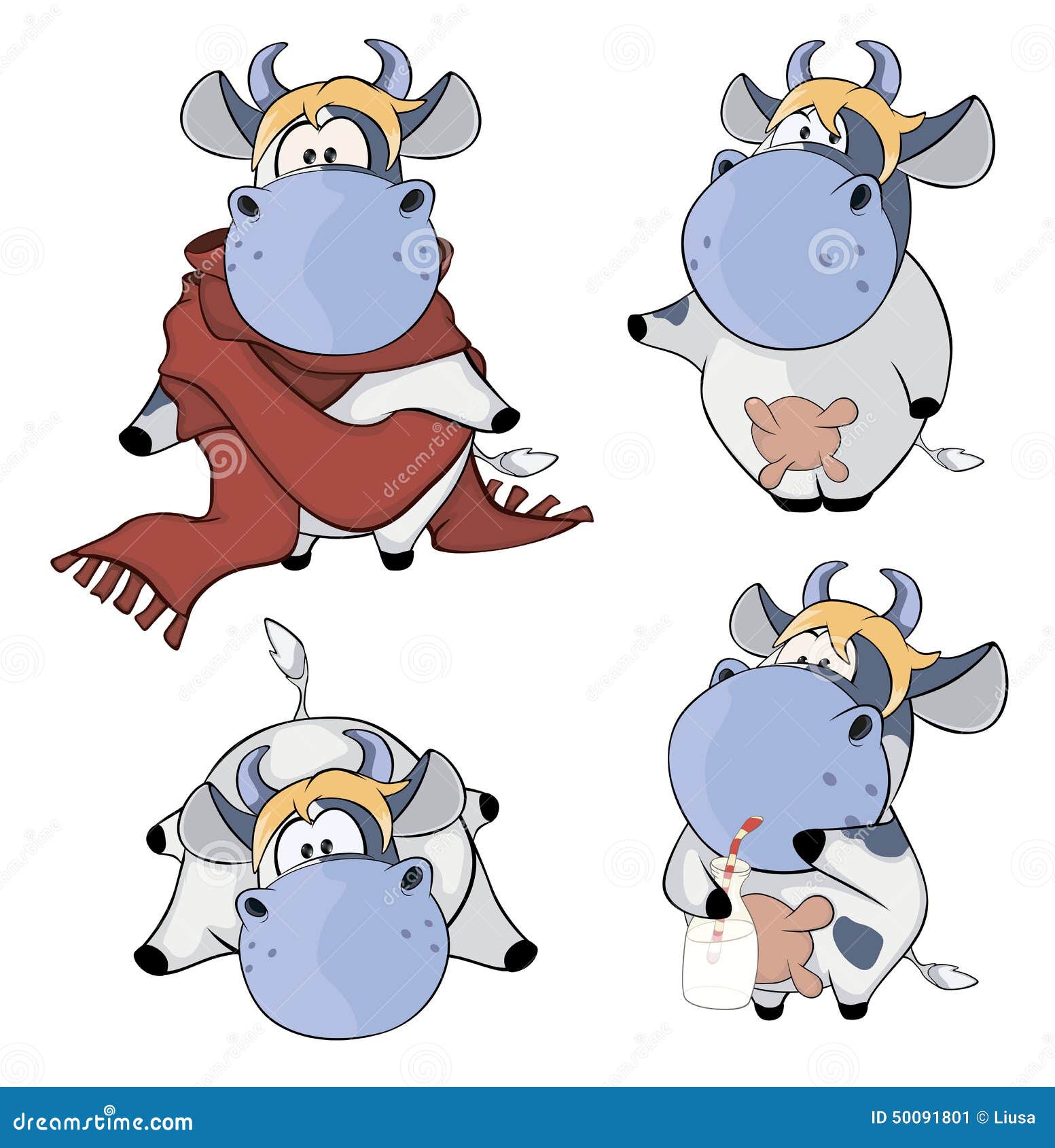 Happy Cows Vector Illustration | CartoonDealer.com #5158836