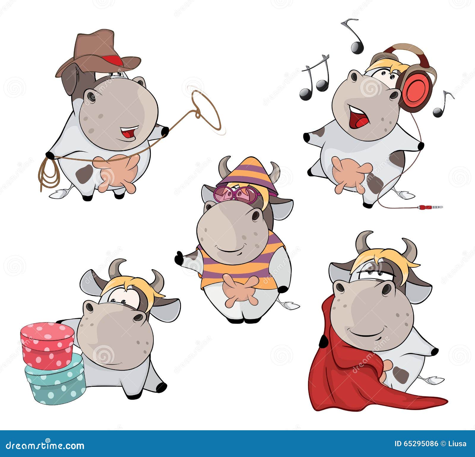 Small Cows And Pigs In Laboratory Flasks On White Background. Cultured ...