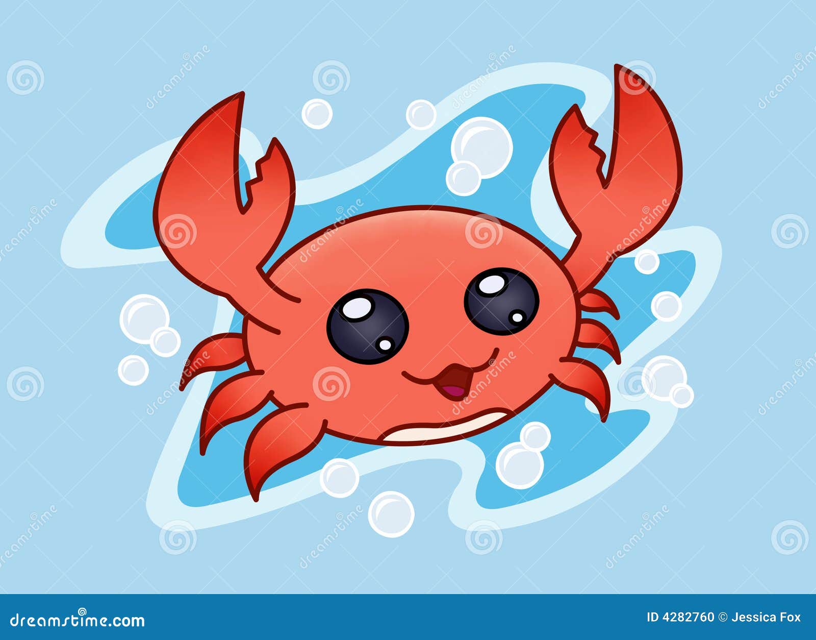 Happy Crab stock illustration. Illustration of beach, crustaceans - 4282760
