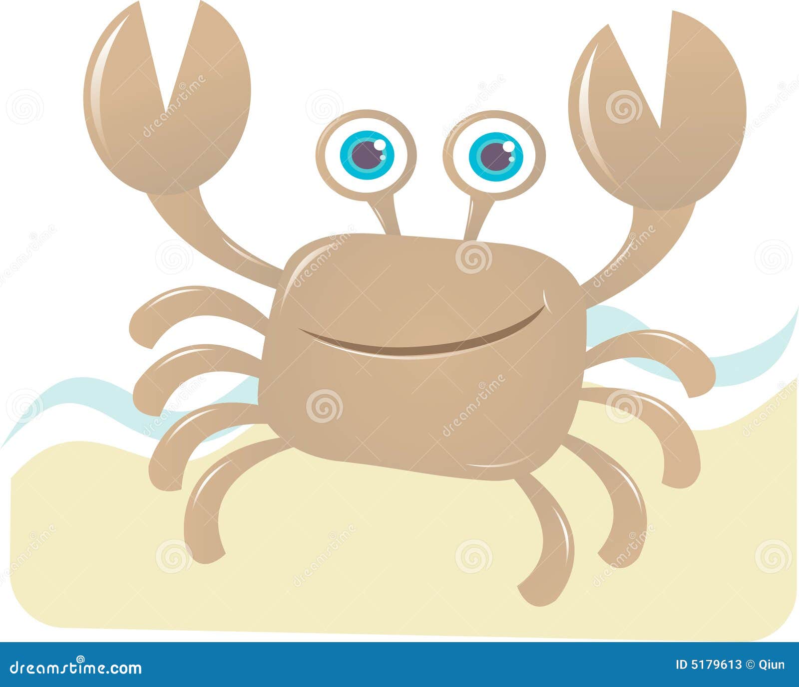 Happy Crab stock vector. Illustration of crab, nature - 5179613