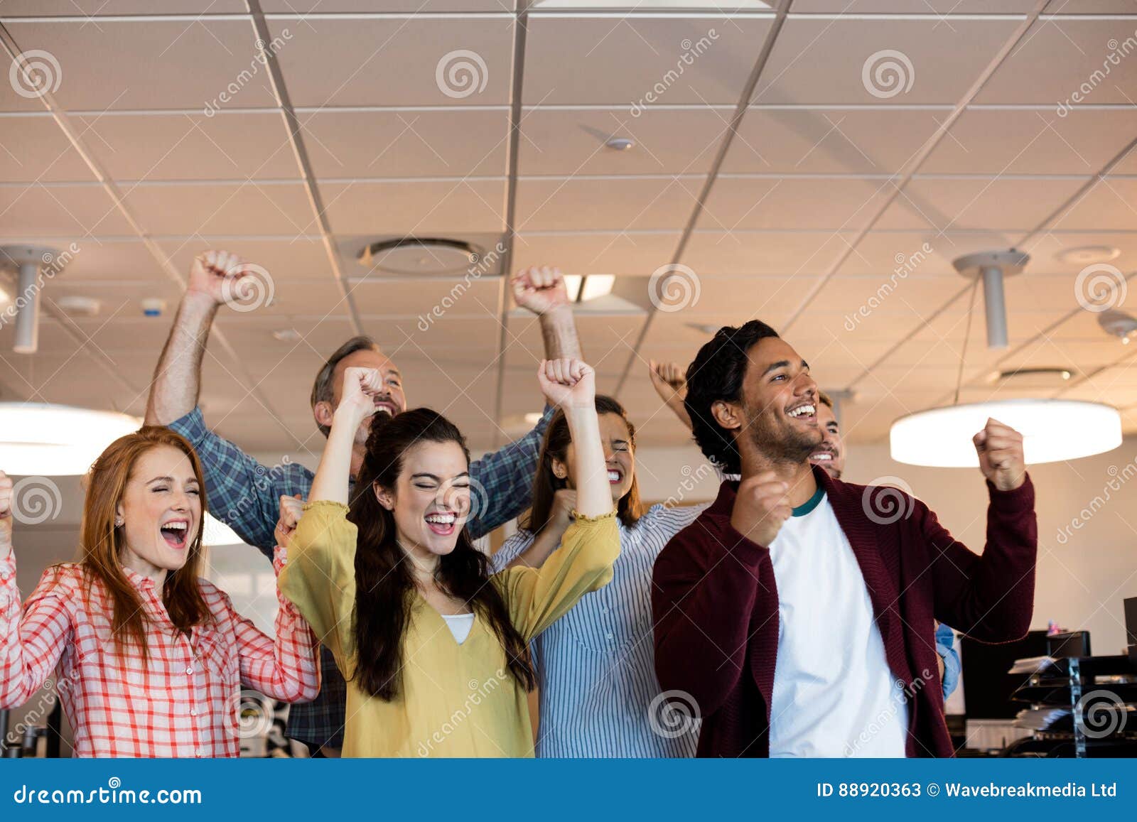 Happy Creative Business Team Celebrating Success Stock Image - Image of ...