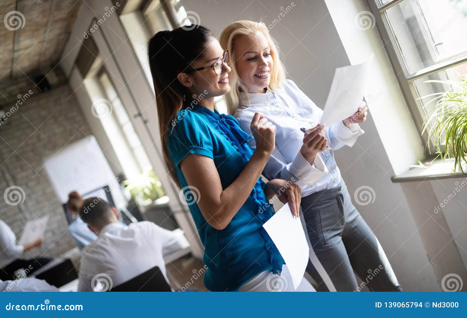 Happy Creative Team in Office. Business, Startup, Design, People and ...