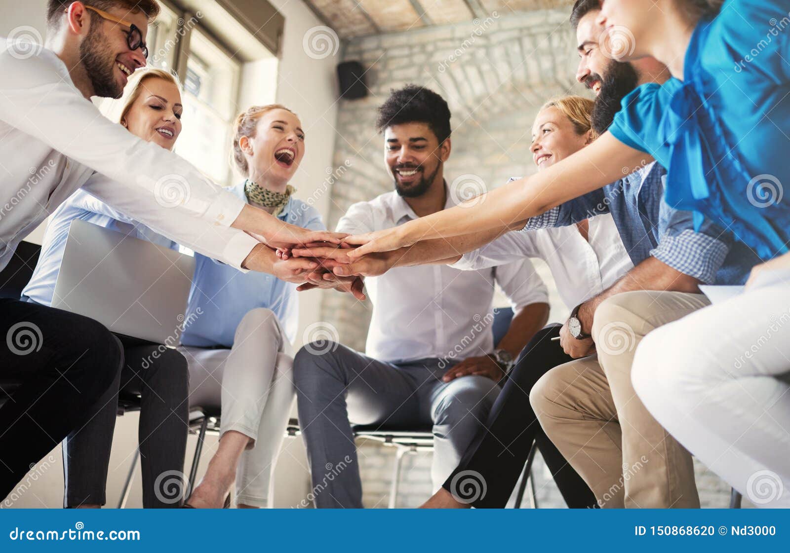 Happy Creative Team in Office. Business, Startup, Design, People and ...