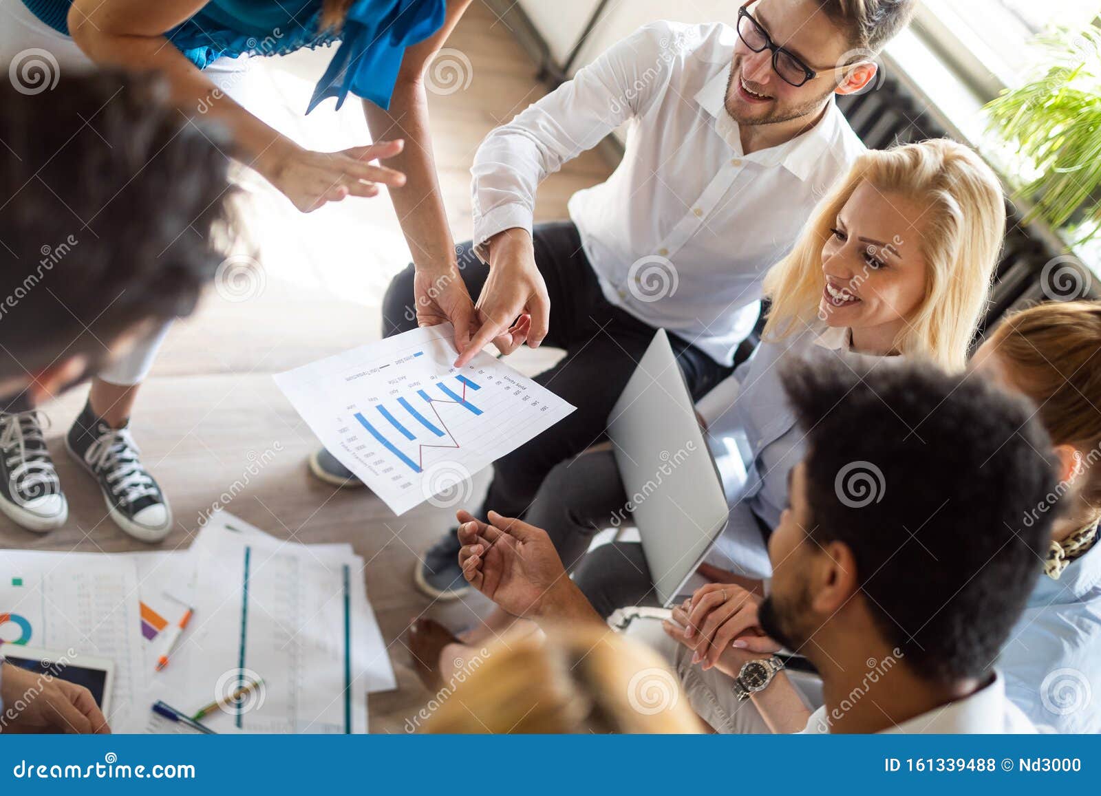 Happy Creative Team in Office. Business, Startup, Design, People and ...