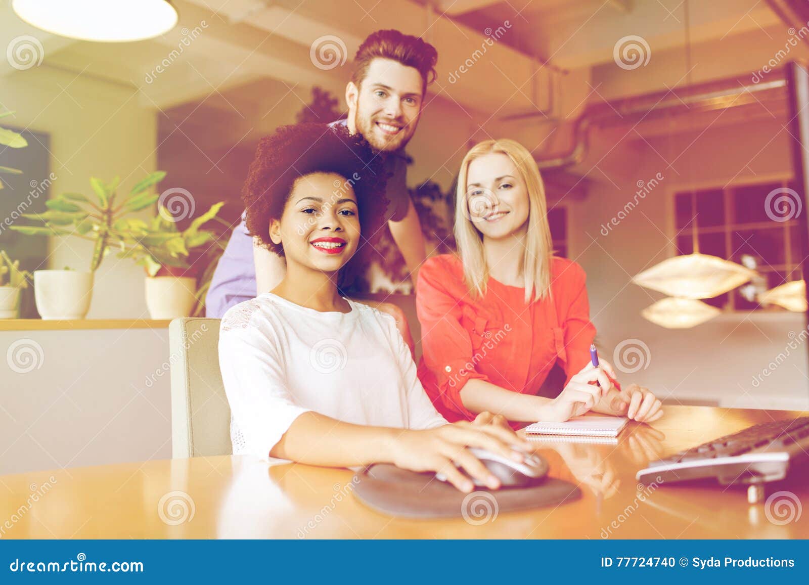 Happy Creative Team in Office Stock Photo - Image of corporate, company ...