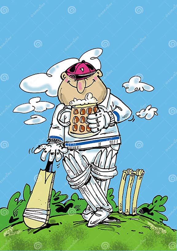 Happy Cricketer stock vector. Illustration of sport, cricket - 19827499