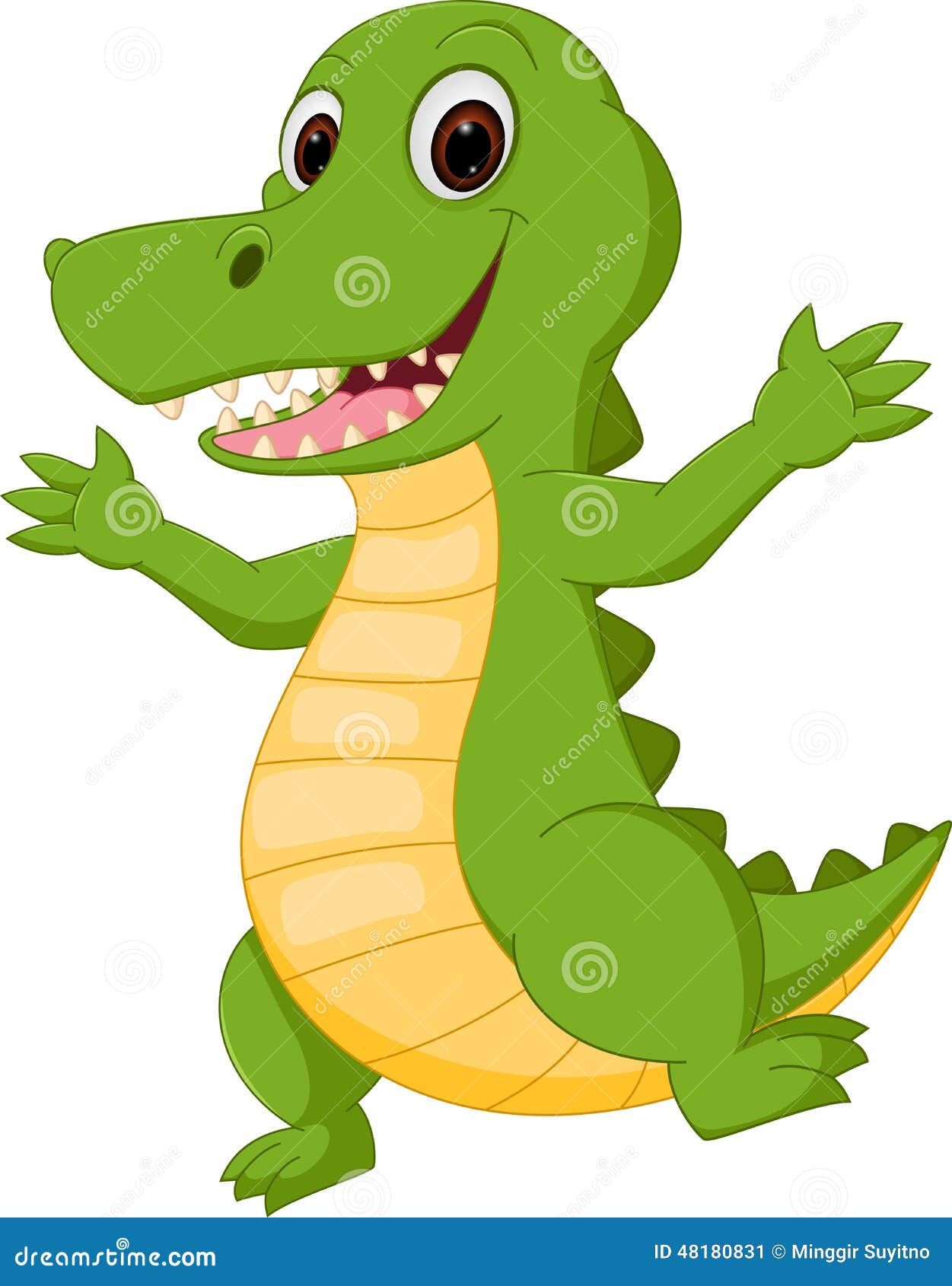 Happy crocodile cartoon stock vector. Illustration of cartoon - 48180831