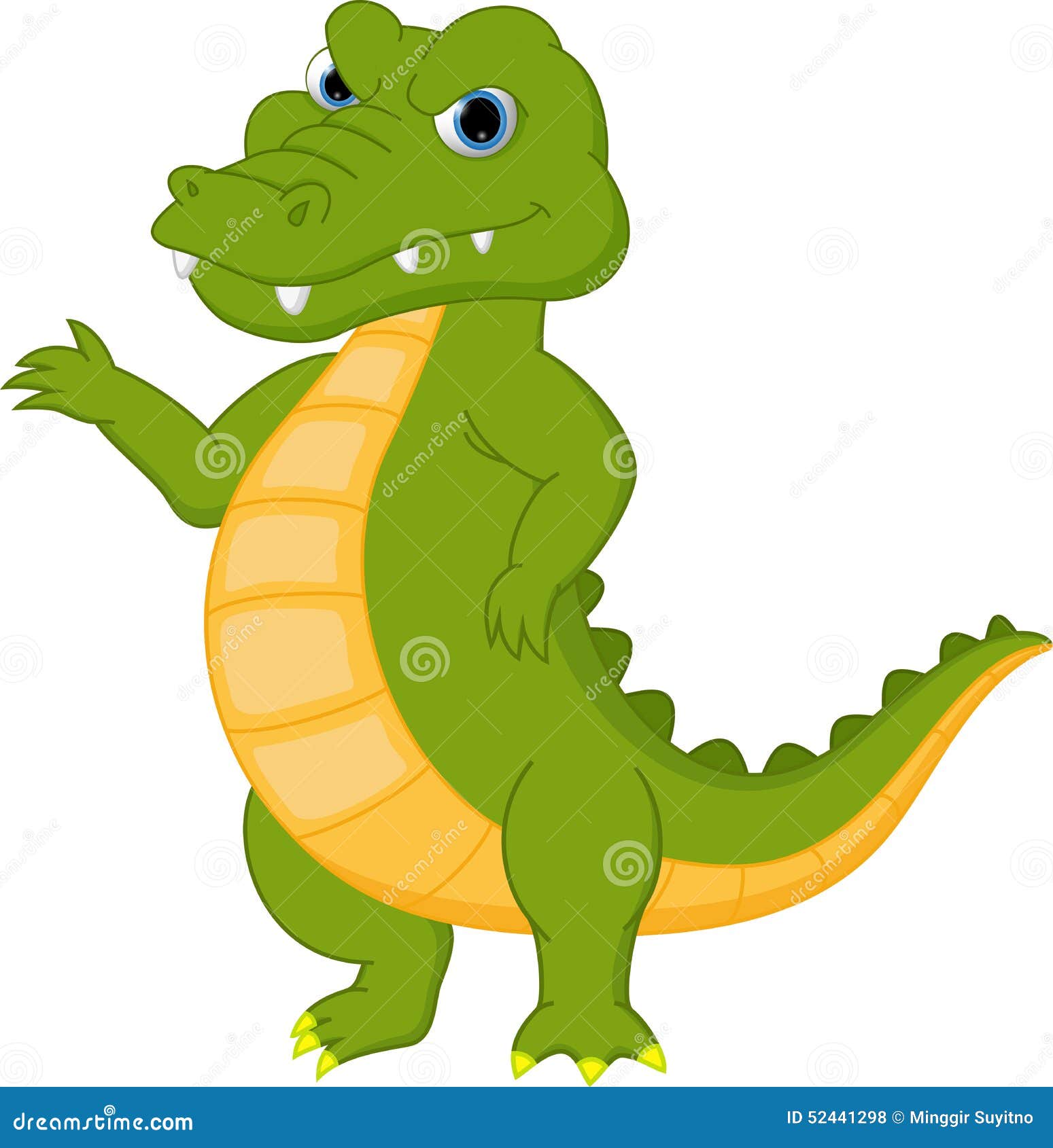 Happy crocodile cartoon stock vector. Illustration of line - 52441298