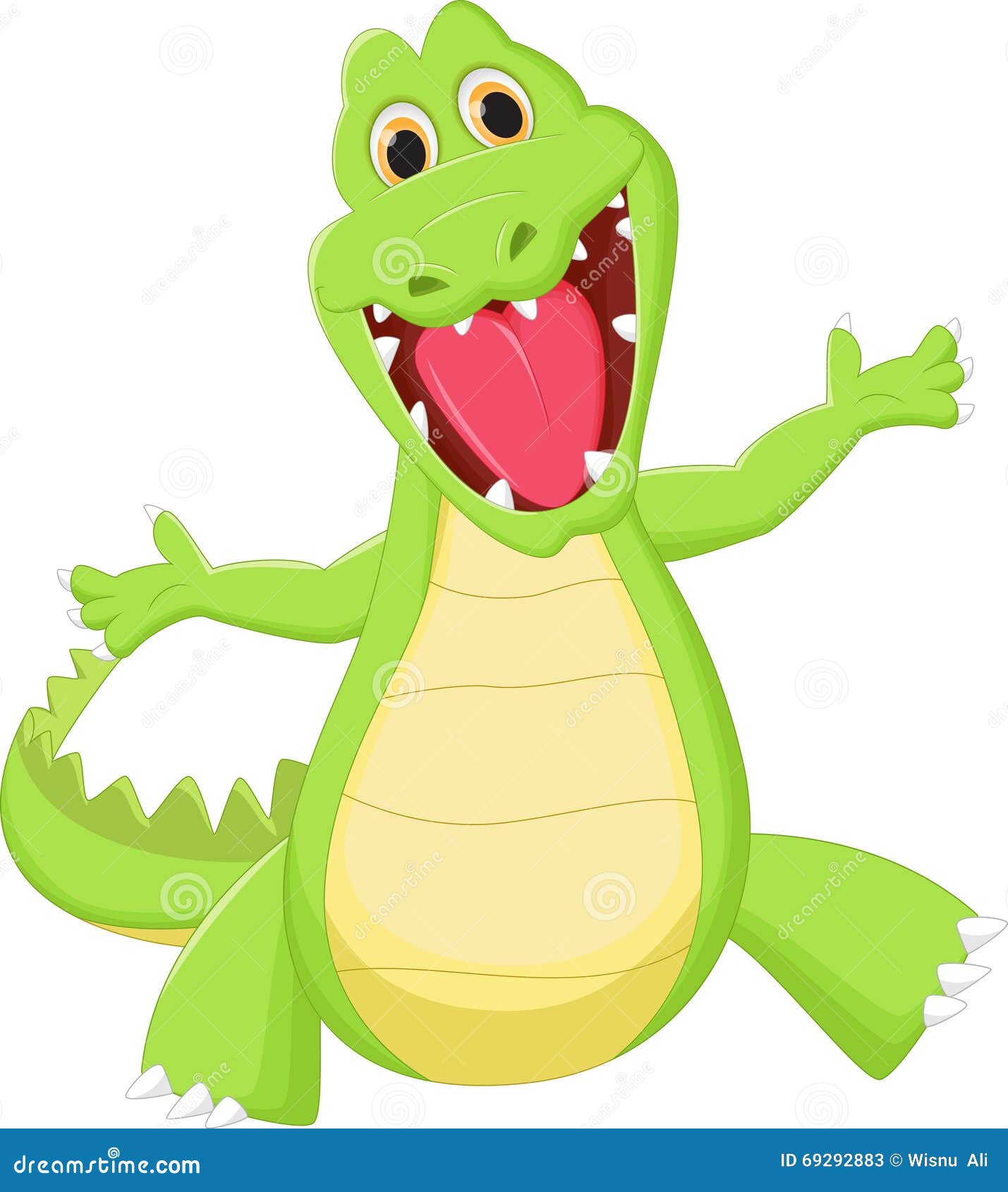 Happy crocodile cartoon stock vector. Illustration of crocodile - 69292883