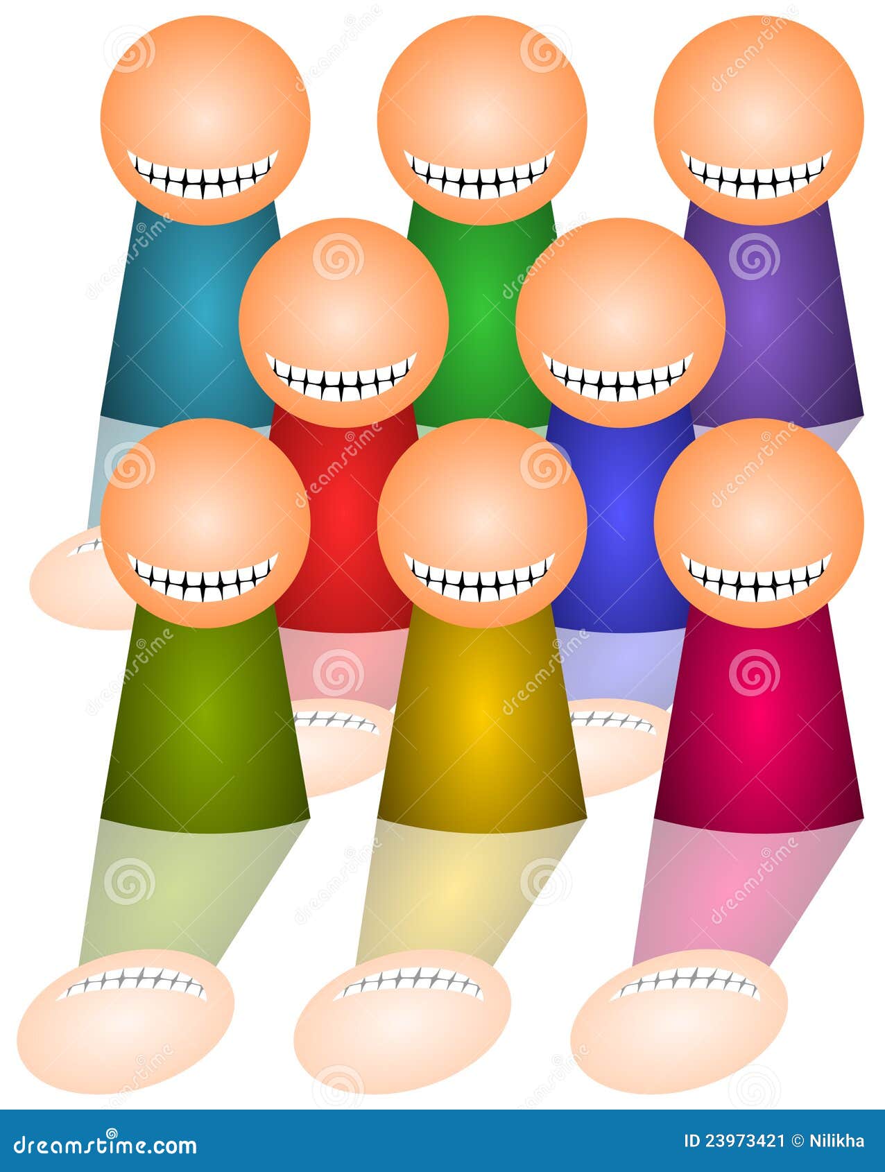 Happy crowd stock illustration. Illustration of smile - 23973421