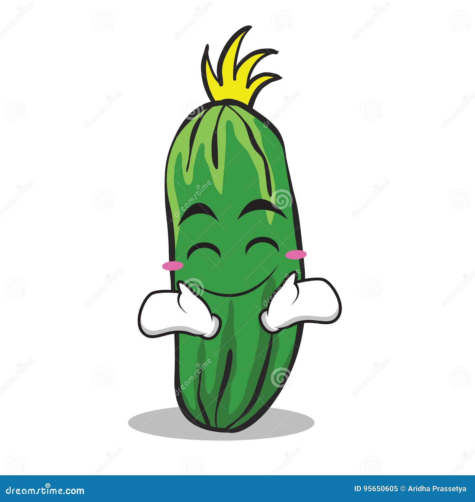 Happy Cucumber Character Cartoon Collection Stock Vector - Illustration ...