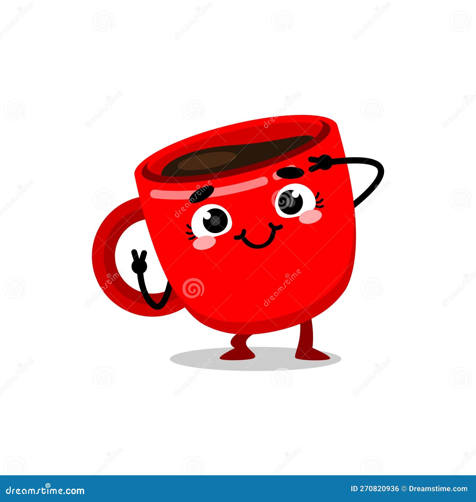 Happy Cup Drink Cute Mascot Character Stock Vector - Illustration of ...