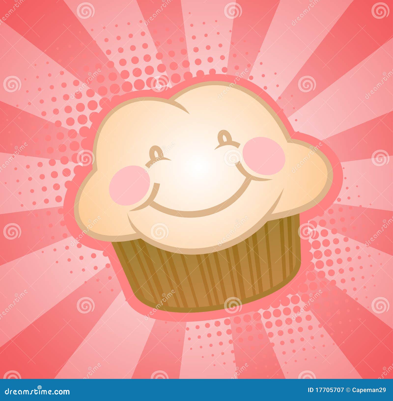 Happy Cupcake stock vector. Illustration of icing, pastry - 17705707