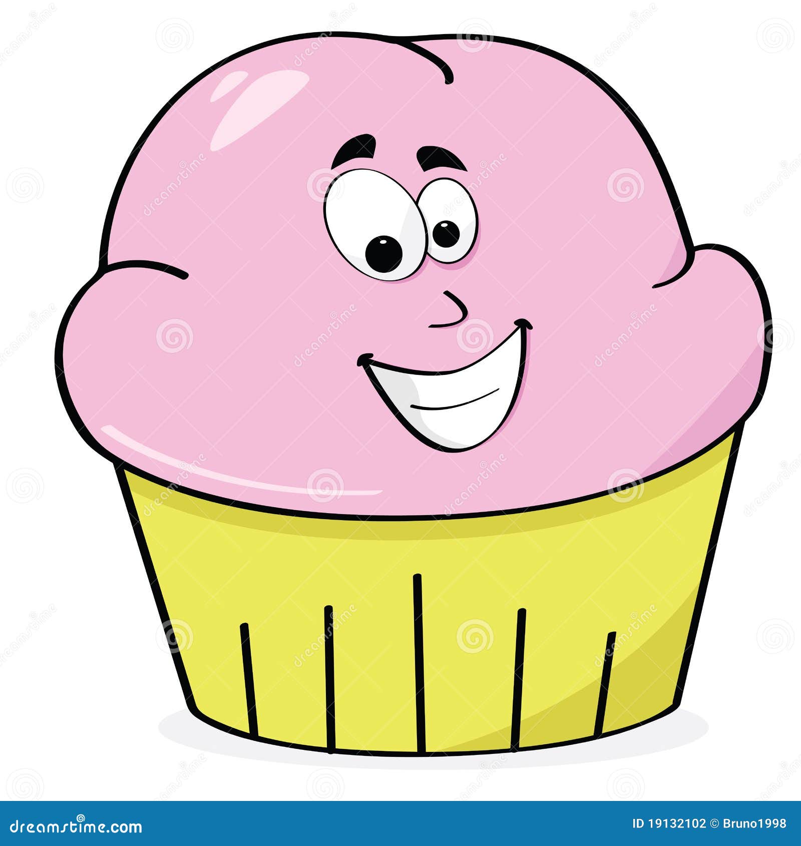 Happy cupcake stock vector. Illustration of concept, face - 19132102