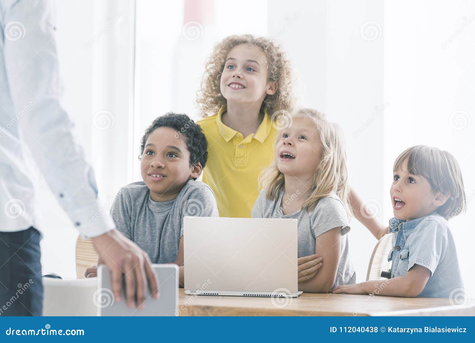 Students Admiring Computer Science Teacher Stock Photo - Image of ...
