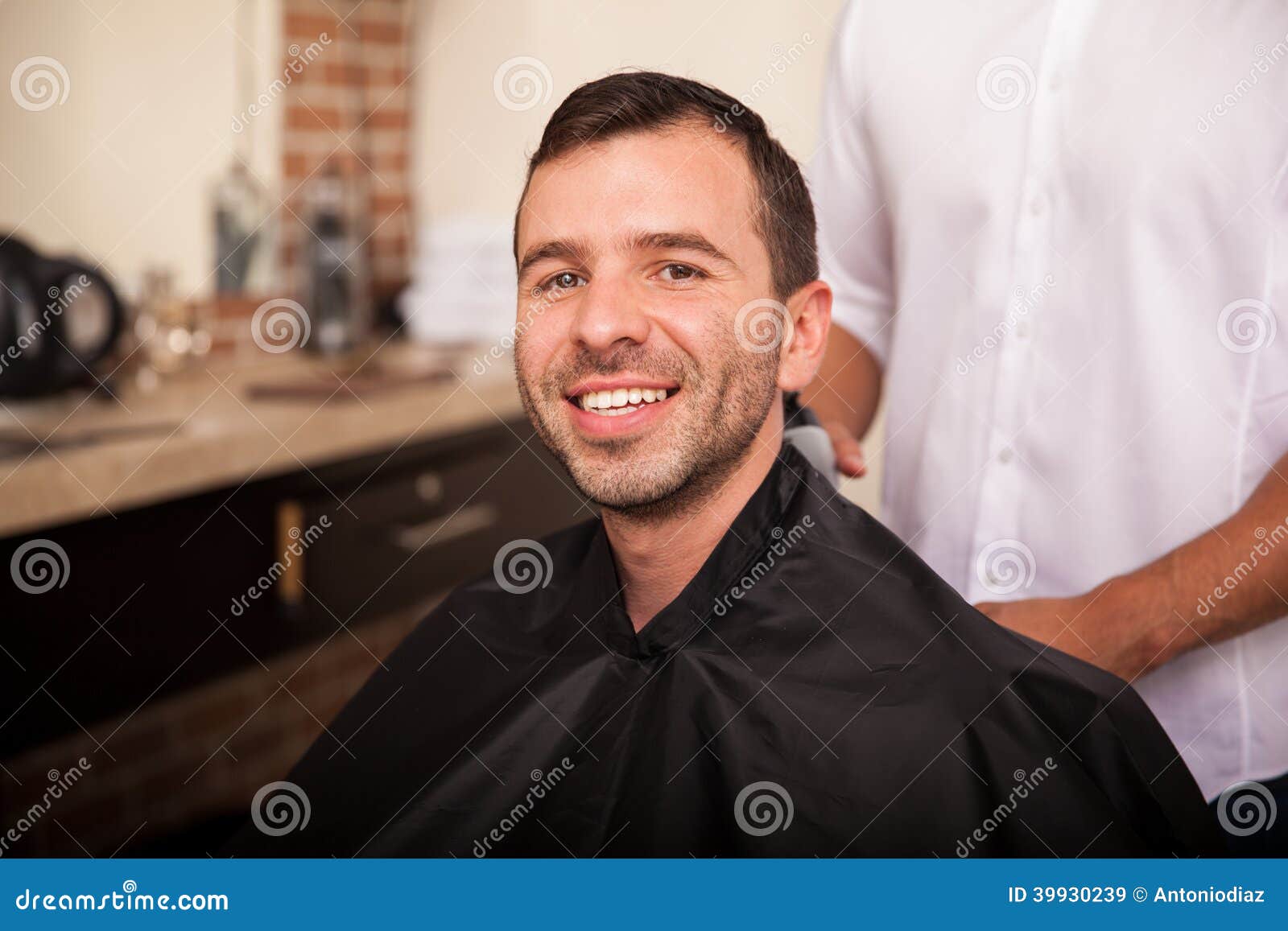 Happy Customer in a Barber Shop Stock Image - Image of hair, chair ... Happy Customer in a Barber Shop Stock Image - Image of hair, chair ...