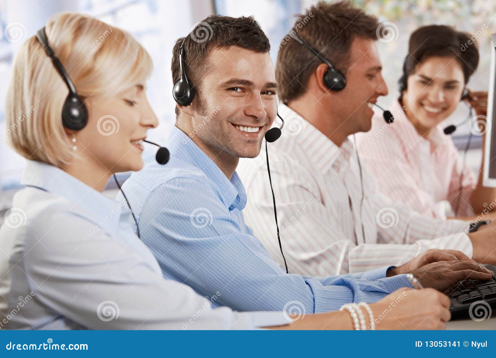 Happy Customer Service Operator Stock Image - Image of business ...