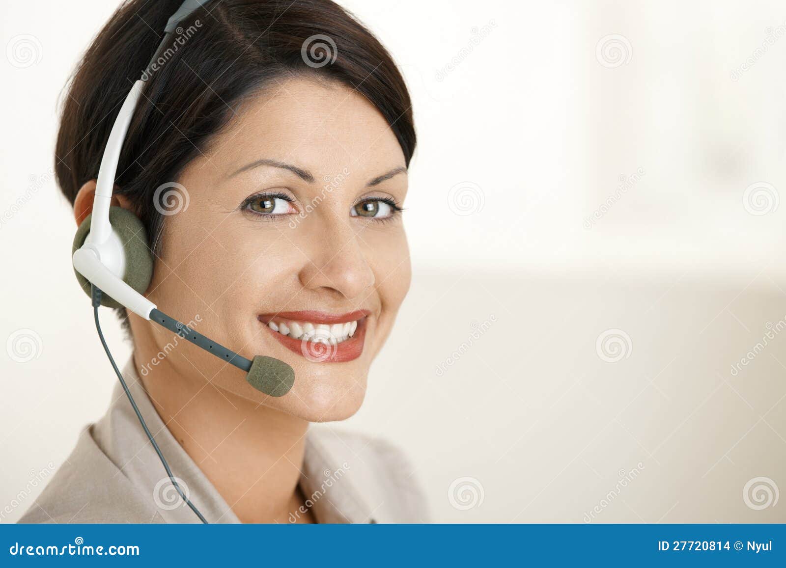 Happy Customer Service Operator Stock Photo - Image of american ...