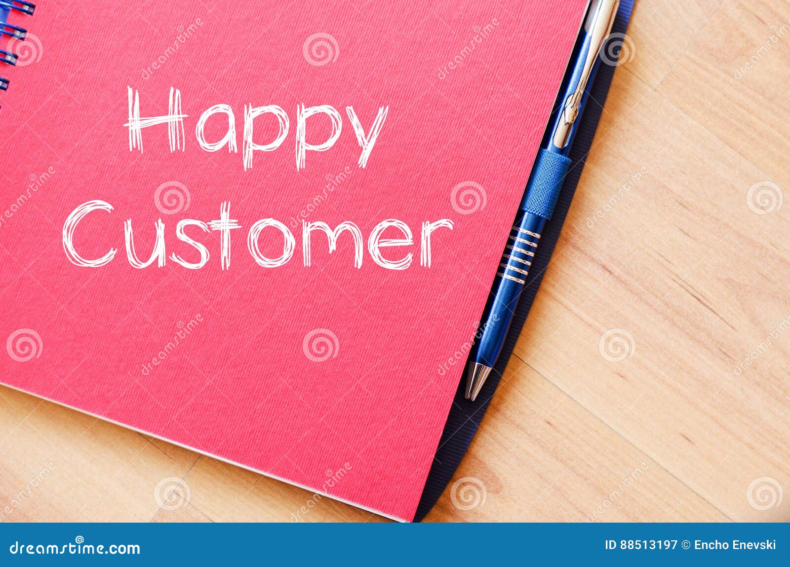 Happy Customer Write on Notebook Stock Image - Image of analyzing ...