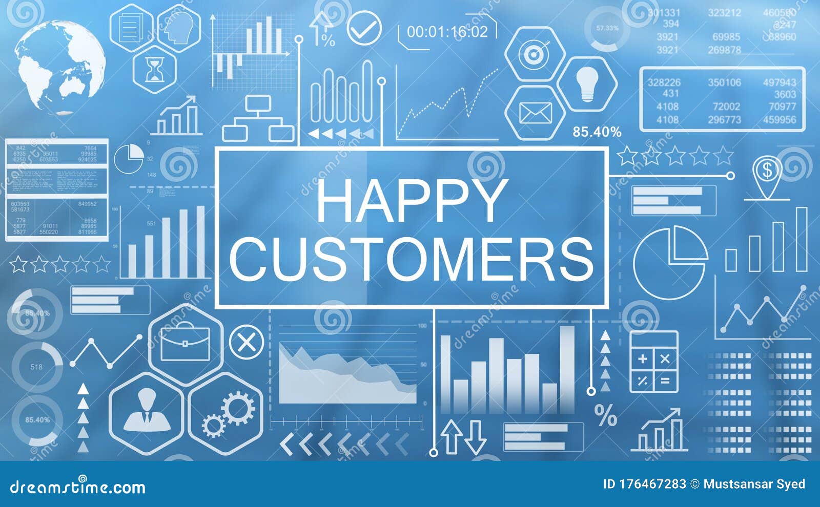 Happy Customers, Animated Typography Stock Illustration - Illustration ...