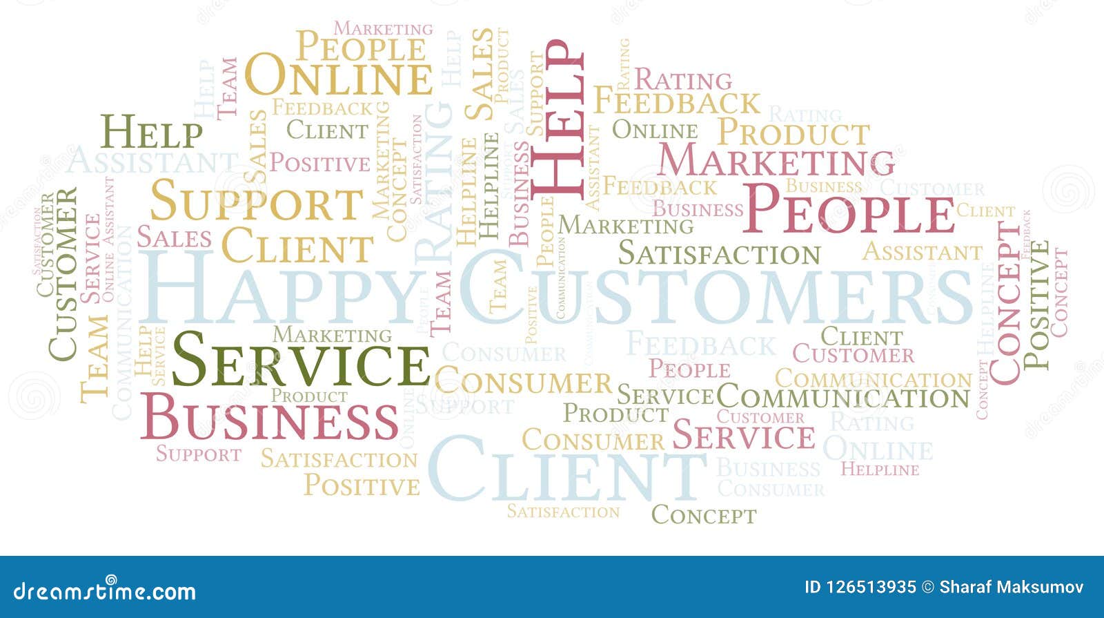 Happy Customers Word Cloud. Stock Illustration - Illustration of ...