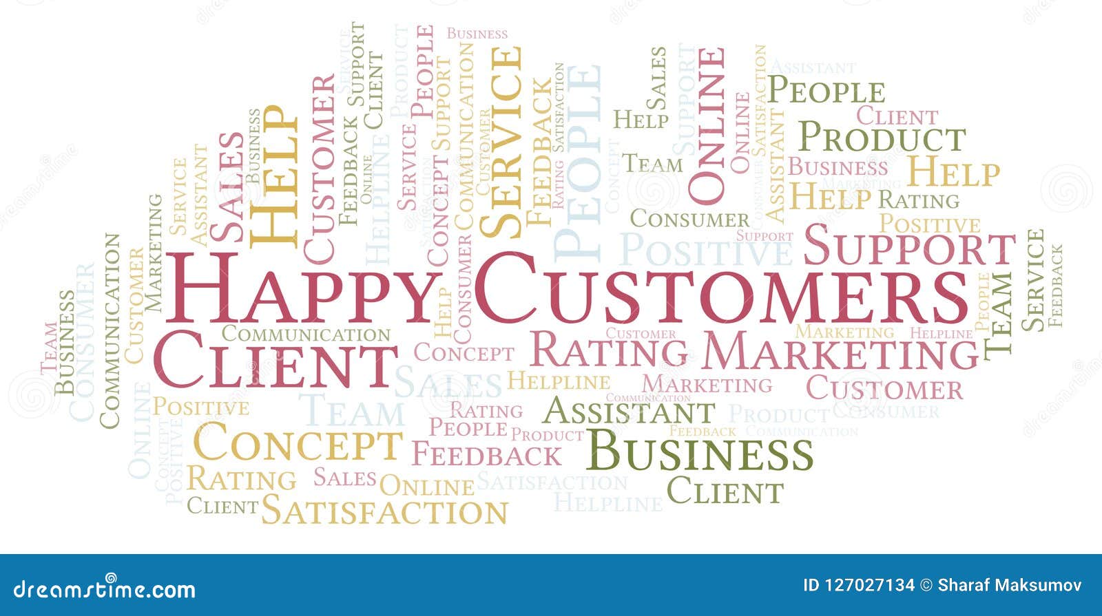Happy Customers Word Cloud. Stock Illustration - Illustration of help ...