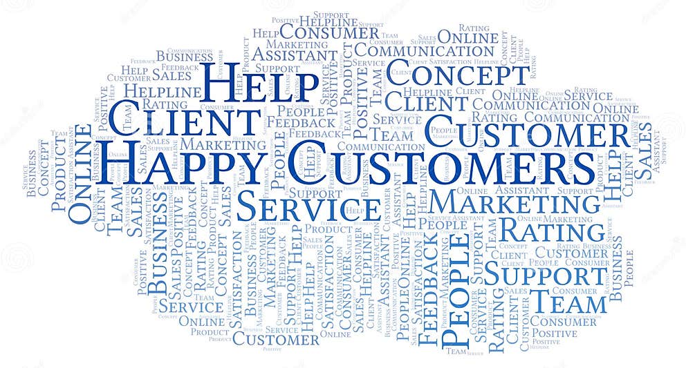 Happy Customers Word Cloud. Stock Illustration - Illustration of happy ...