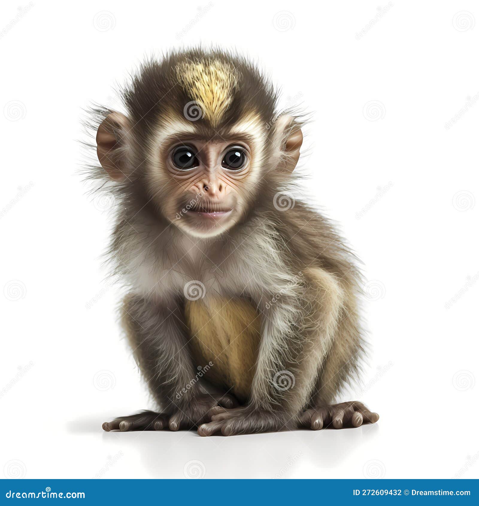 Adorable Monkey Family Sitting On A Branch Vector Illustration ...
