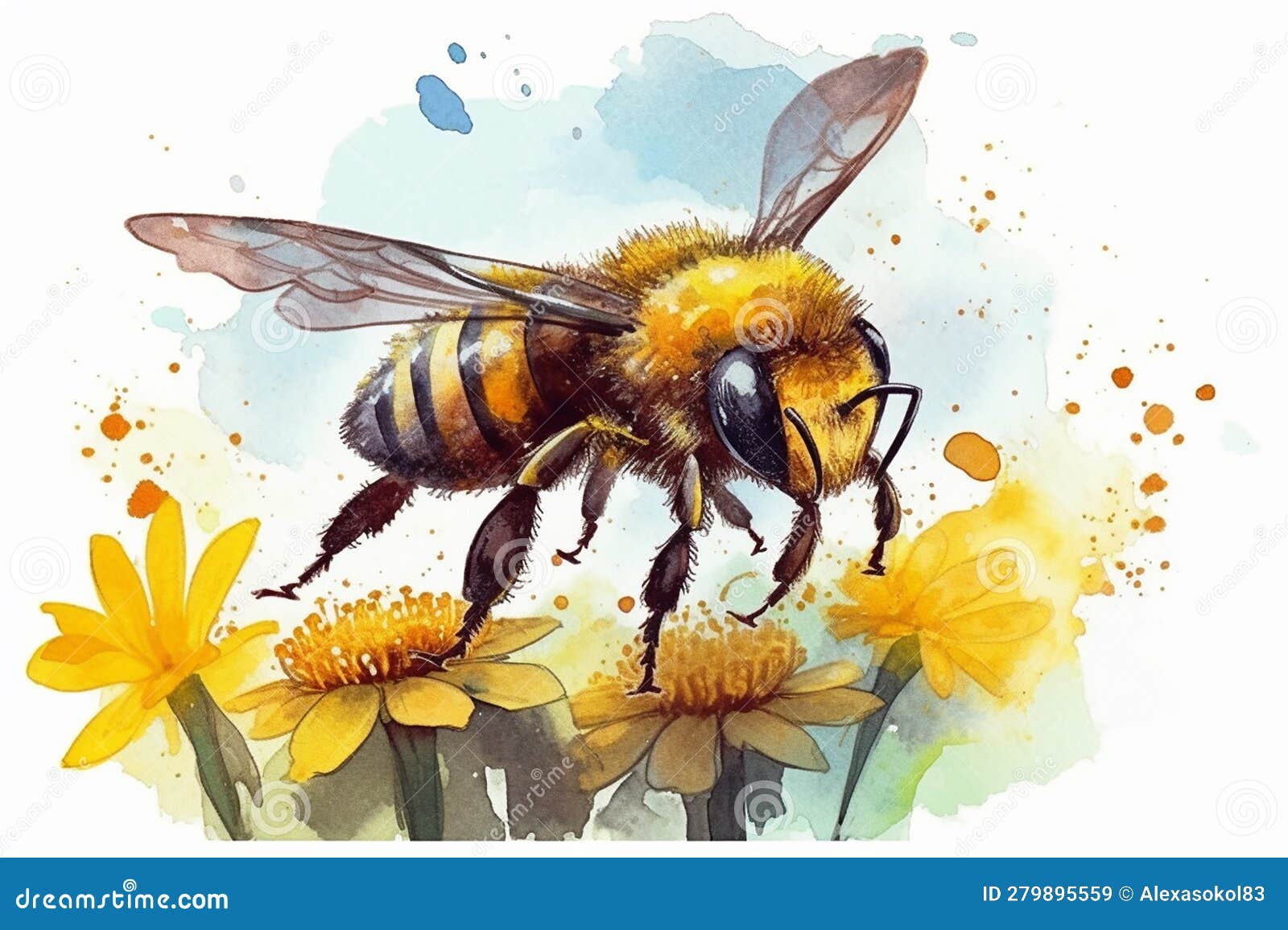 Happy Cute Biene Dark Ross Comic Stil Stock Abbildung - Illustration ...