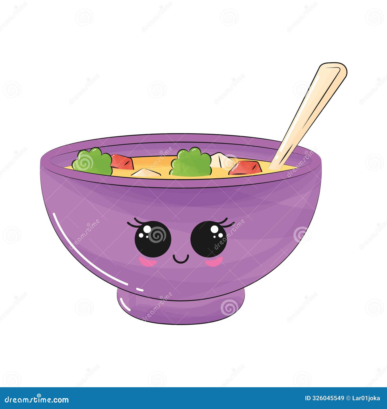 Happy Cute Bowl Cartoon Vector Stock Illustration - Illustration of ...