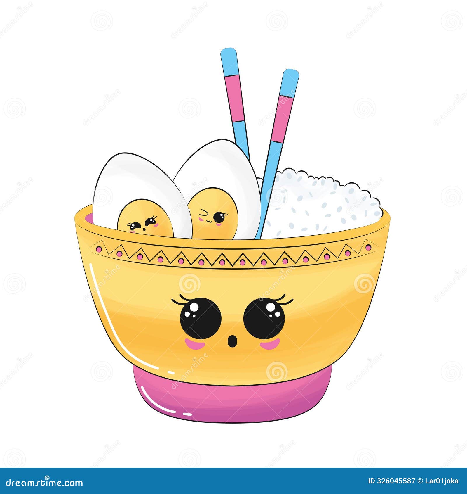Happy Cute Bowl Cartoon Vector Stock Illustration - Illustration of ...