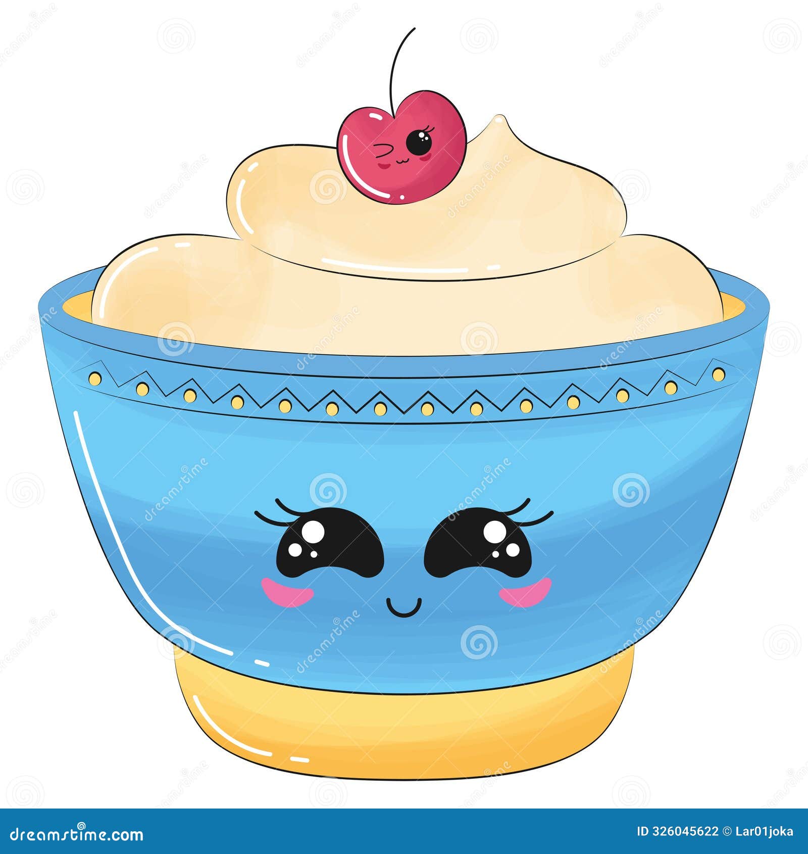 Happy Cute Bowl Cartoon Vector Stock Illustration - Illustration of ...
