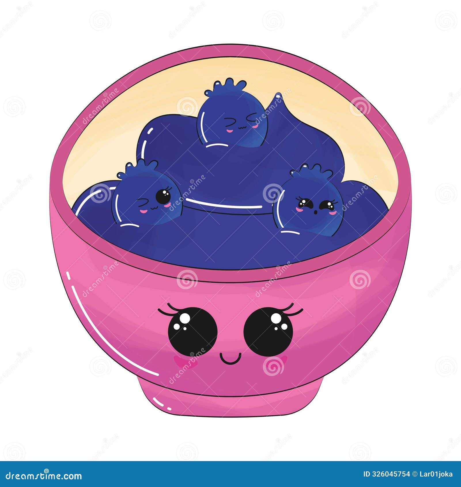 Happy Cute Bowl Cartoon Vector Stock Illustration - Illustration of ...