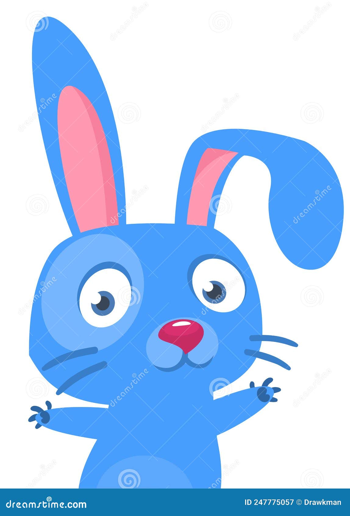 Happy Cute Bunny Cartoon. Easter Vector Rabbit Illustration Stock ...