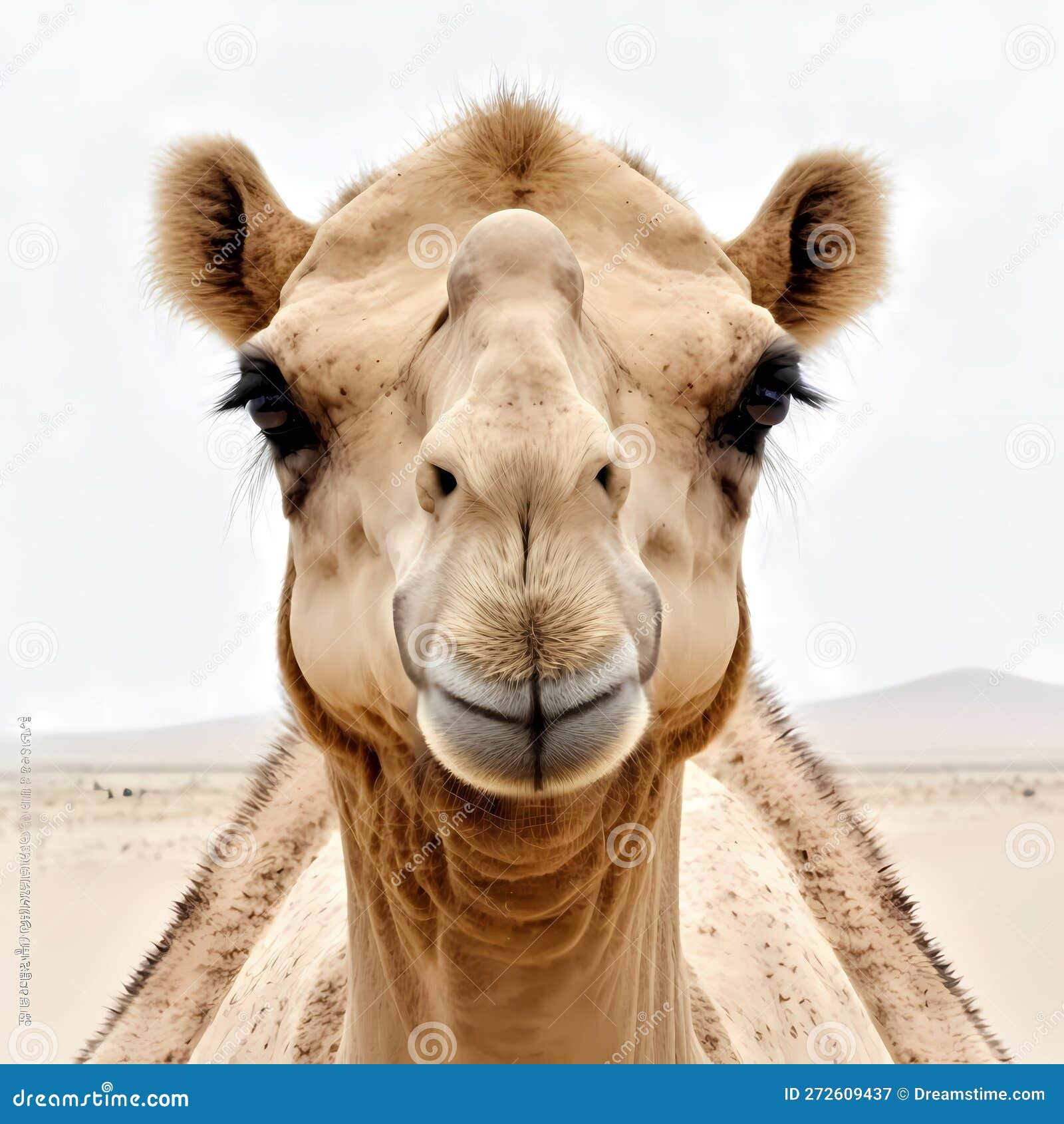 Happy Cute Camel in the Desert. Generative AI Stock Illustration ...